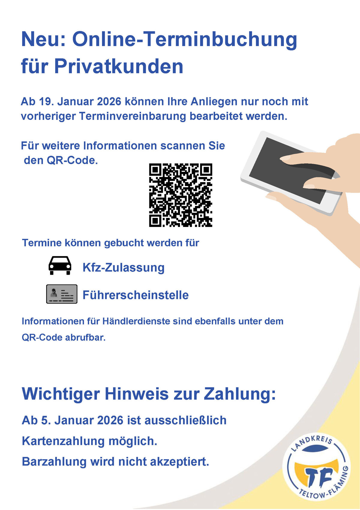 Neuer Service im Straßenverkehrsamt TF / Stadt Baruth&Mark